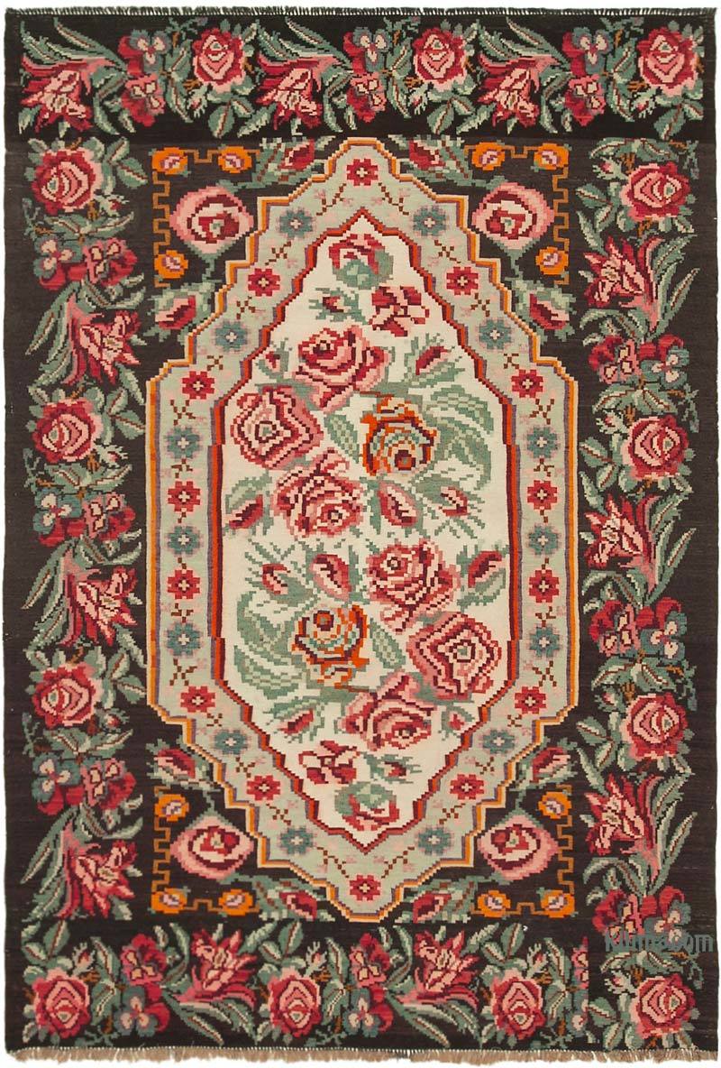 K0038952 Vintage Handwoven Moldovan Kilim Rug - 6' x 9' (72" x 108")